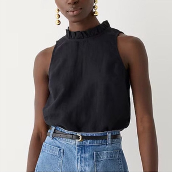 J. Crew | Tops | J Crew Linen Ruffle Top | Poshmark